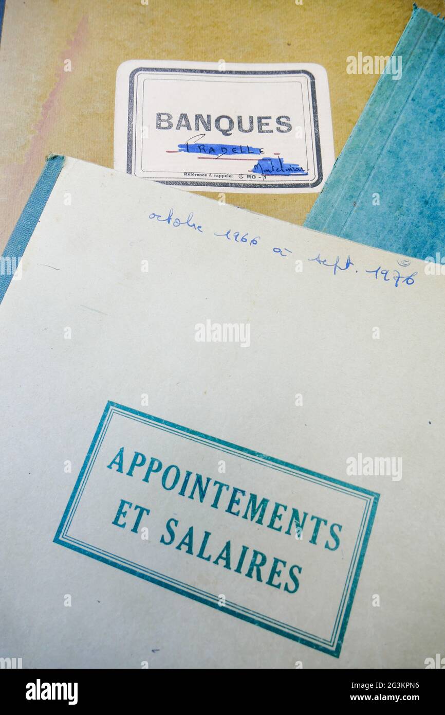 Old account book, archive document, France Stock Photo - Alamy