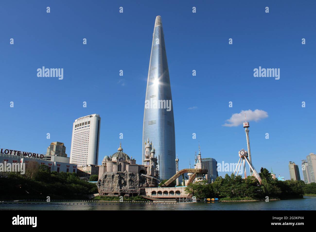 Outdoor view of the Lotte World Adventure theme park, in Jamsil, Seoul ...