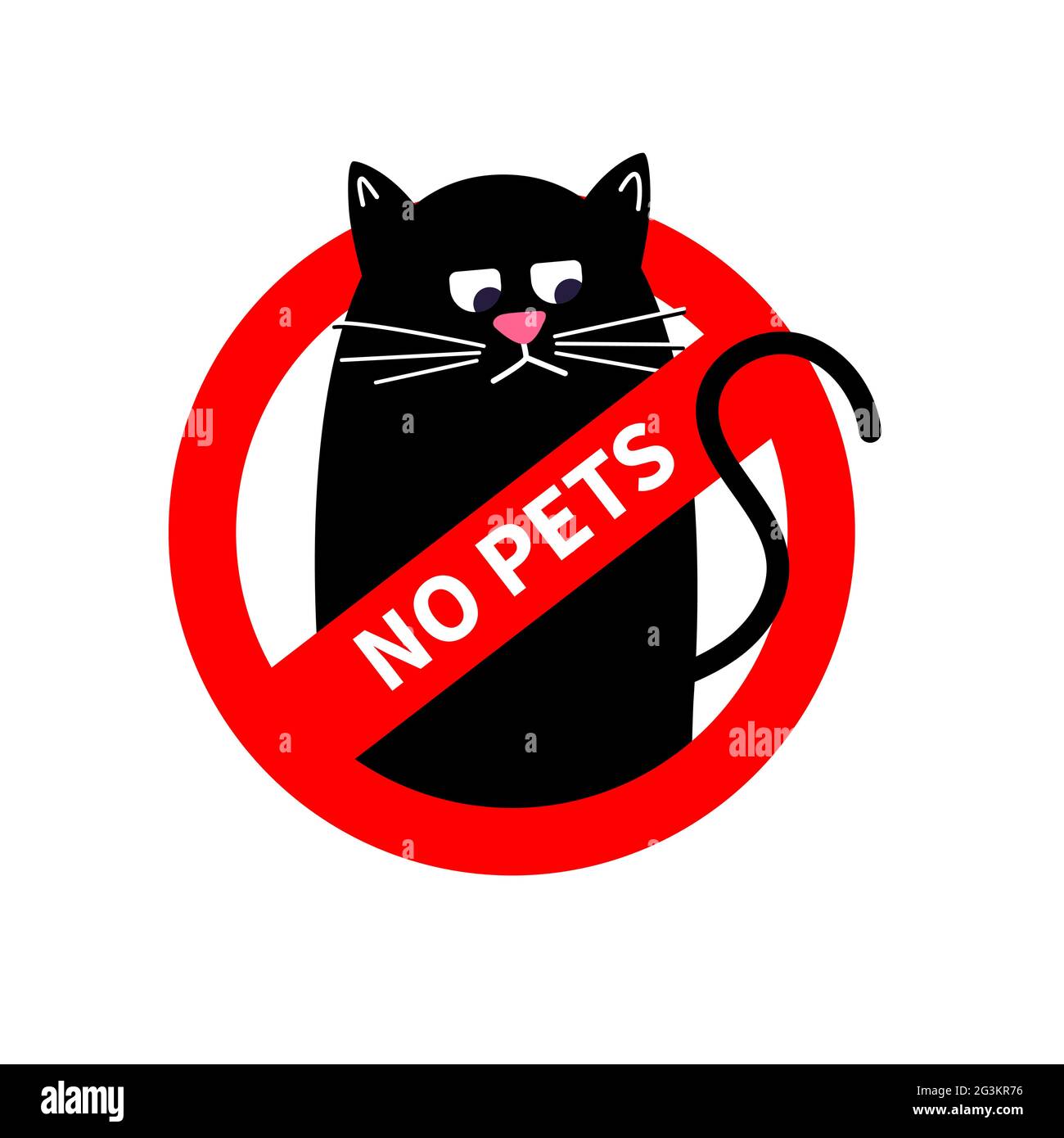 Sign No cats or no pets. Red stop sign Isolated on white background ...
