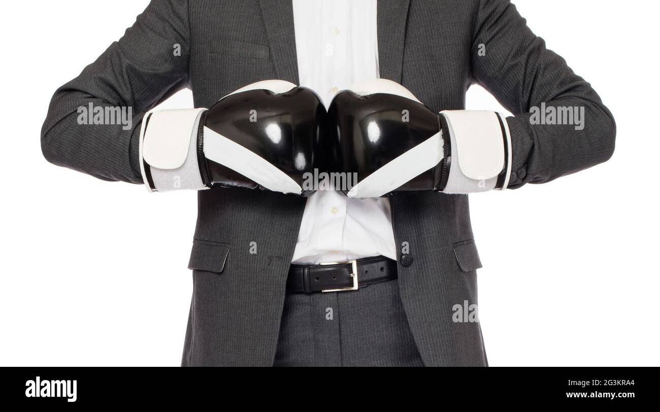 Businessman in boxing gloves Stock Photo - Alamy
