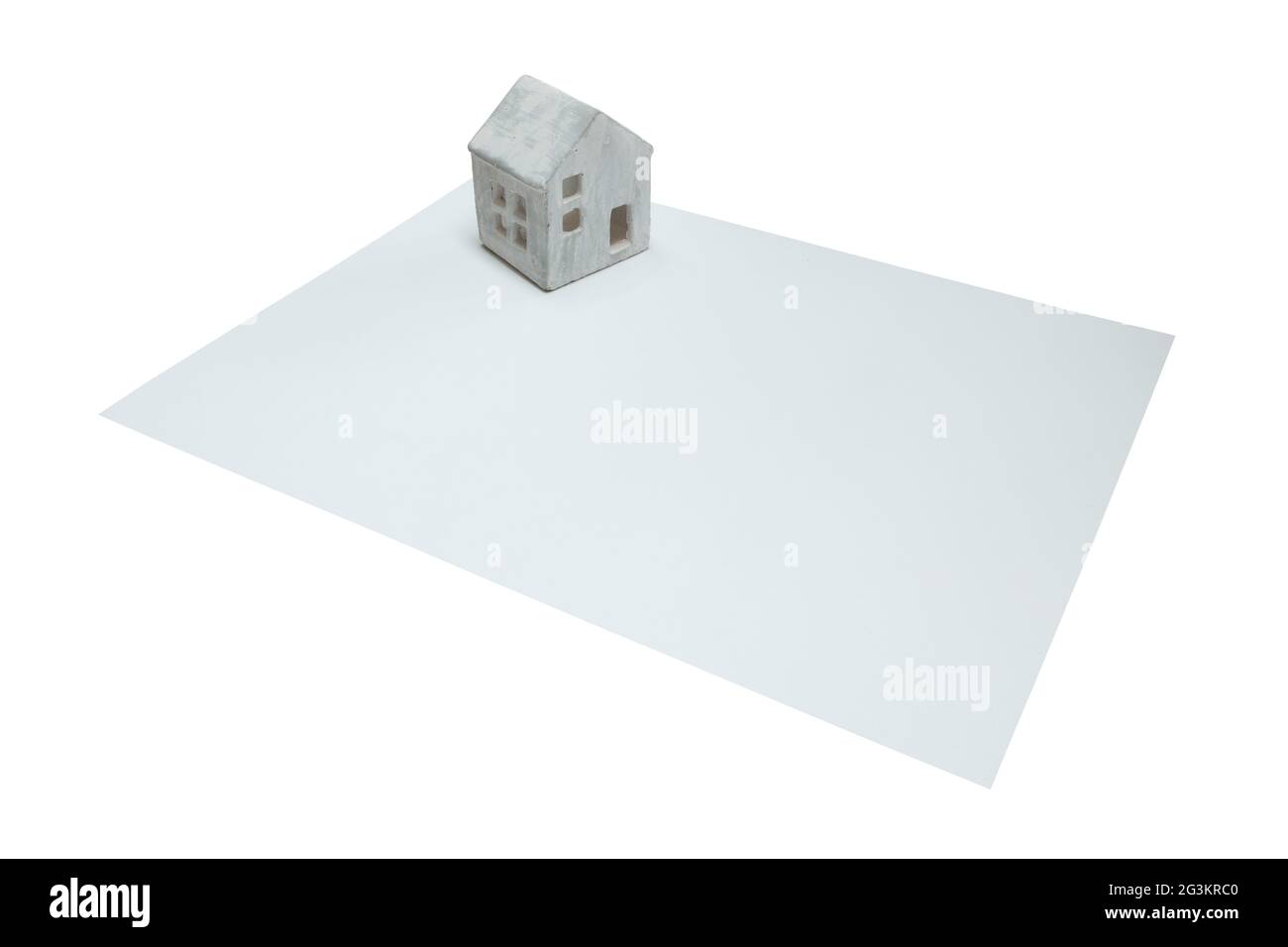 Small house on a white card Stock Photo - Alamy