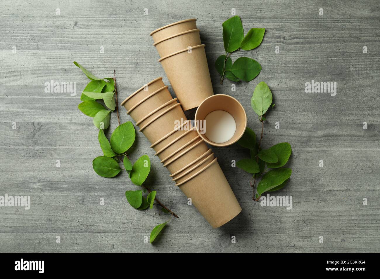 Eco friendly zero waste concept on gray textured background Stock Photo ...