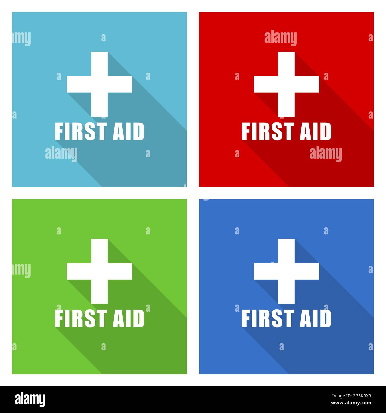 First aid icon set, flat design vector illustration in eps 10 for ...