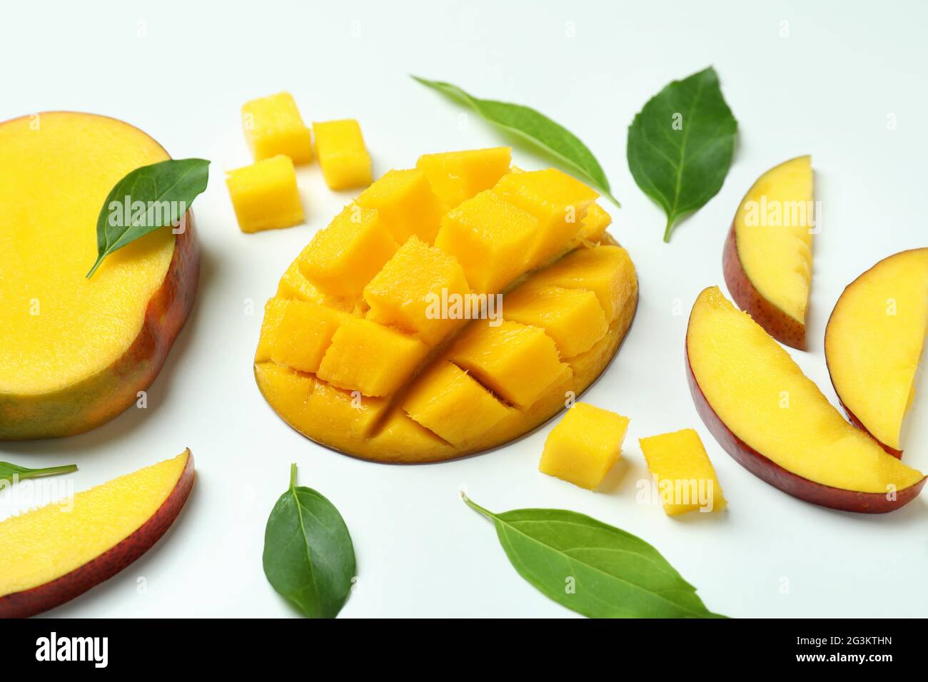 Ripe mango fruits on white background, close up Stock Photo - Alamy