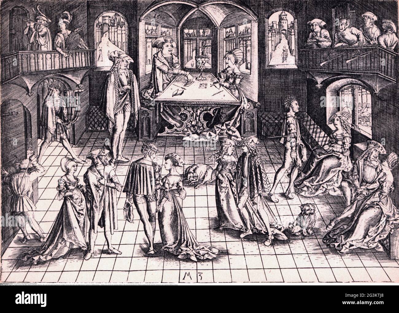 festivities, ball, court ball in the royal palace at Munich, 1500 ...