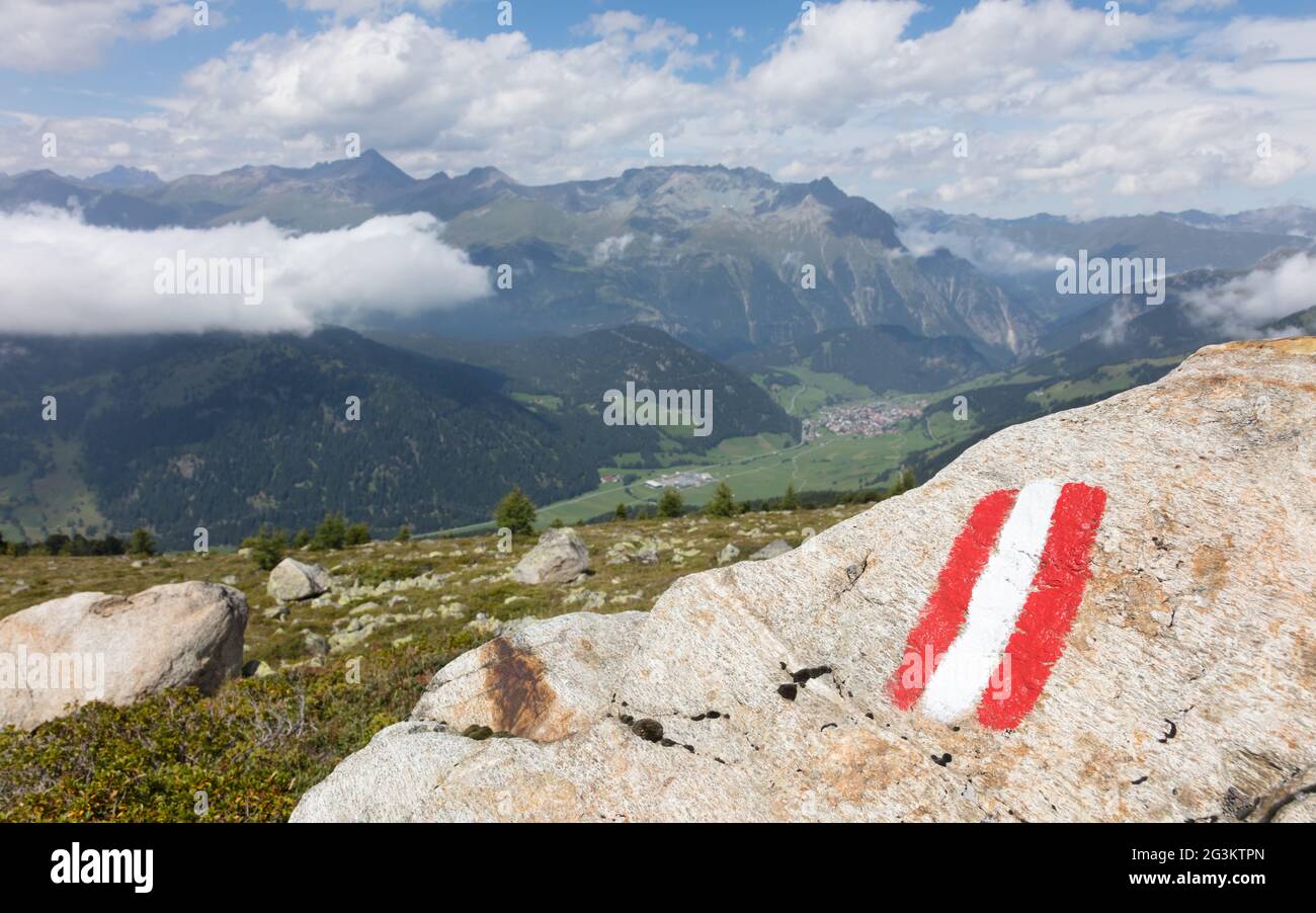 Walking path sign in Austria Stock Photo - Alamy