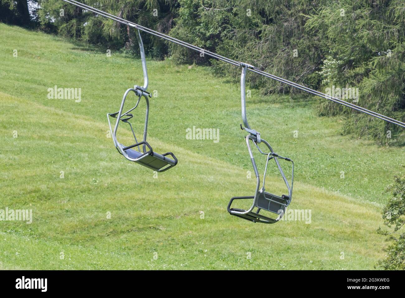 Ski lift chair in the Alps Stock Photo - Alamy