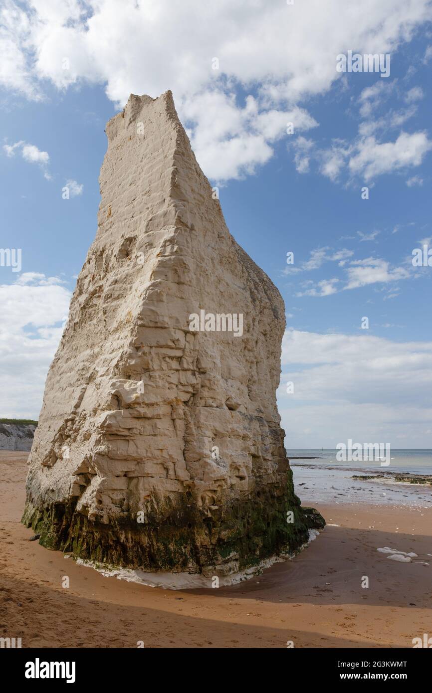 White chalk Stack, Botany bay beach, Broadstairs, Kent, England Stock ...