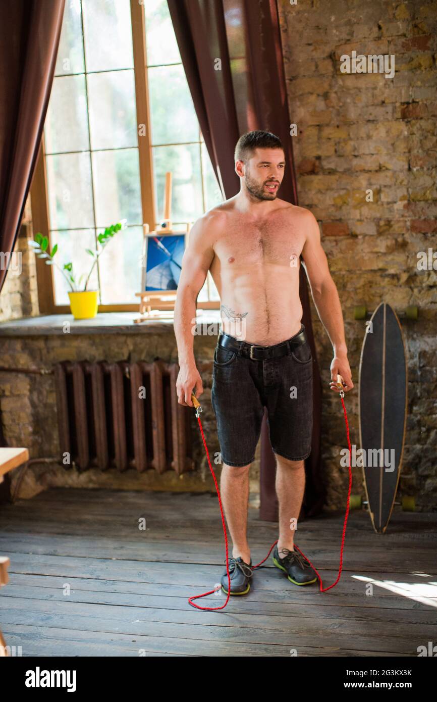 Man doing cardio workout hi-res stock photography and images - Alamy