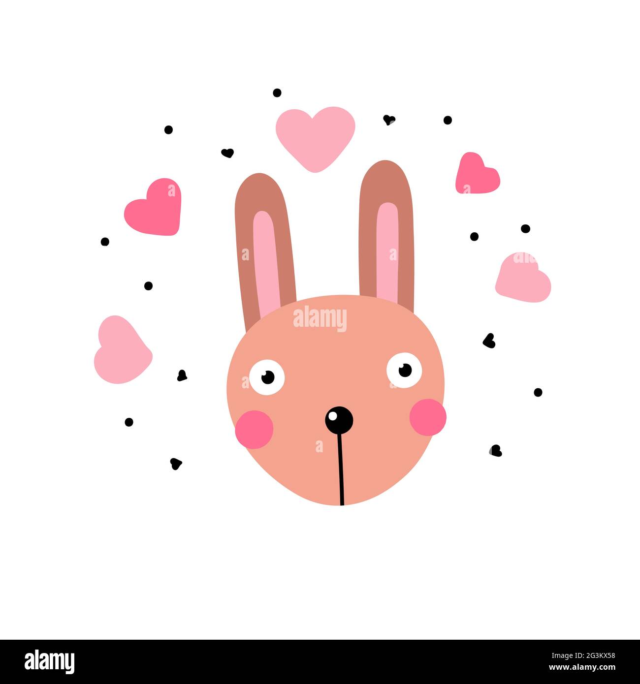 Rabbit cartoon in love icon hi-res stock photography and images - Alamy