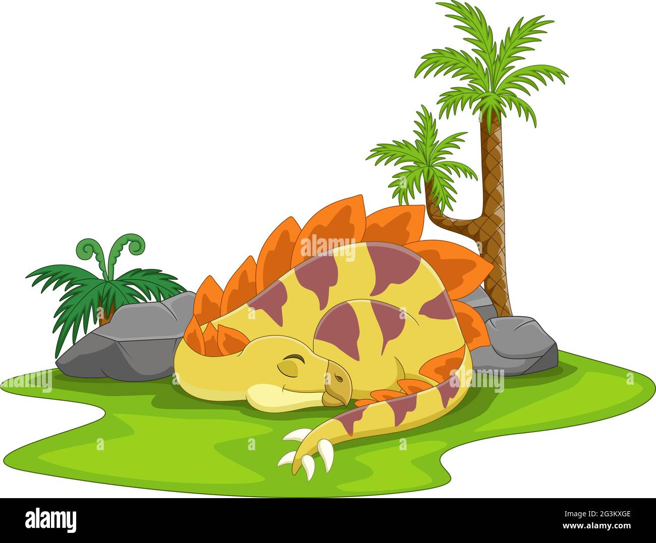 Cartoon cute stegosaurus dinosaur sleeping Stock Vector Image & Art - Alamy
