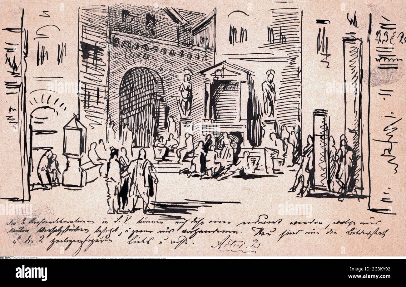 theatre / theater, stage / stage design, "Papst Sixtus der Fuenfte ...