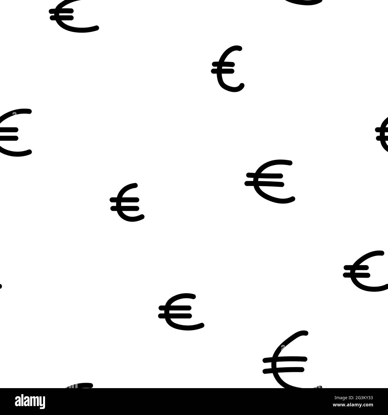 Black and white seamless pattern with euro symbol. Vector stock ...