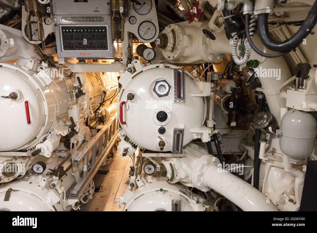 Control of torpedo tubes on a submarine Stock Photo - Alamy