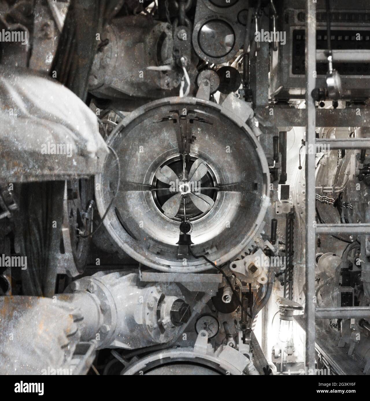 Control of torpedo tubes on a submarine Stock Photo - Alamy