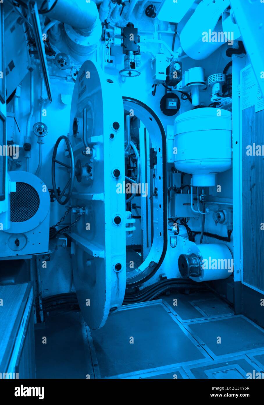 Interior of an old submarine - Door Stock Photo - Alamy