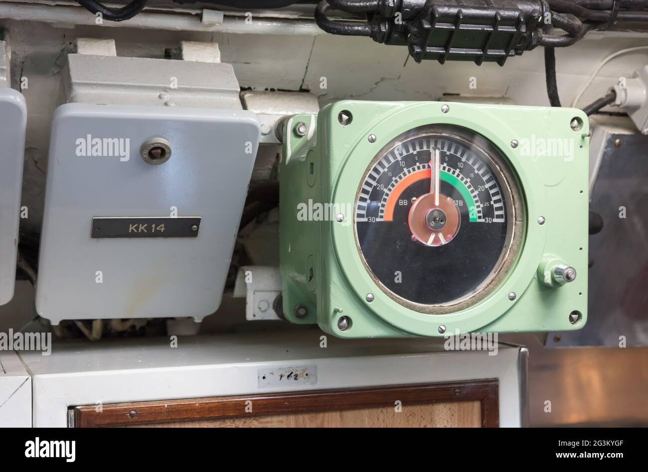 Interior of an old submarine - Radio room Stock Photo - Alamy