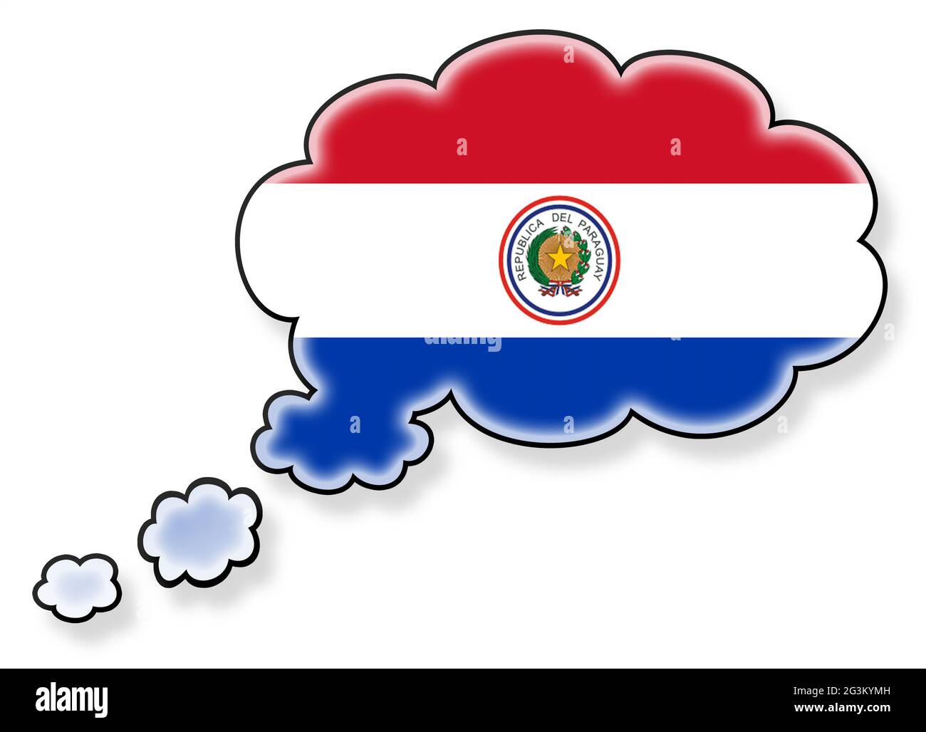 Flag in the cloud, isolated on white background Stock Photo - Alamy