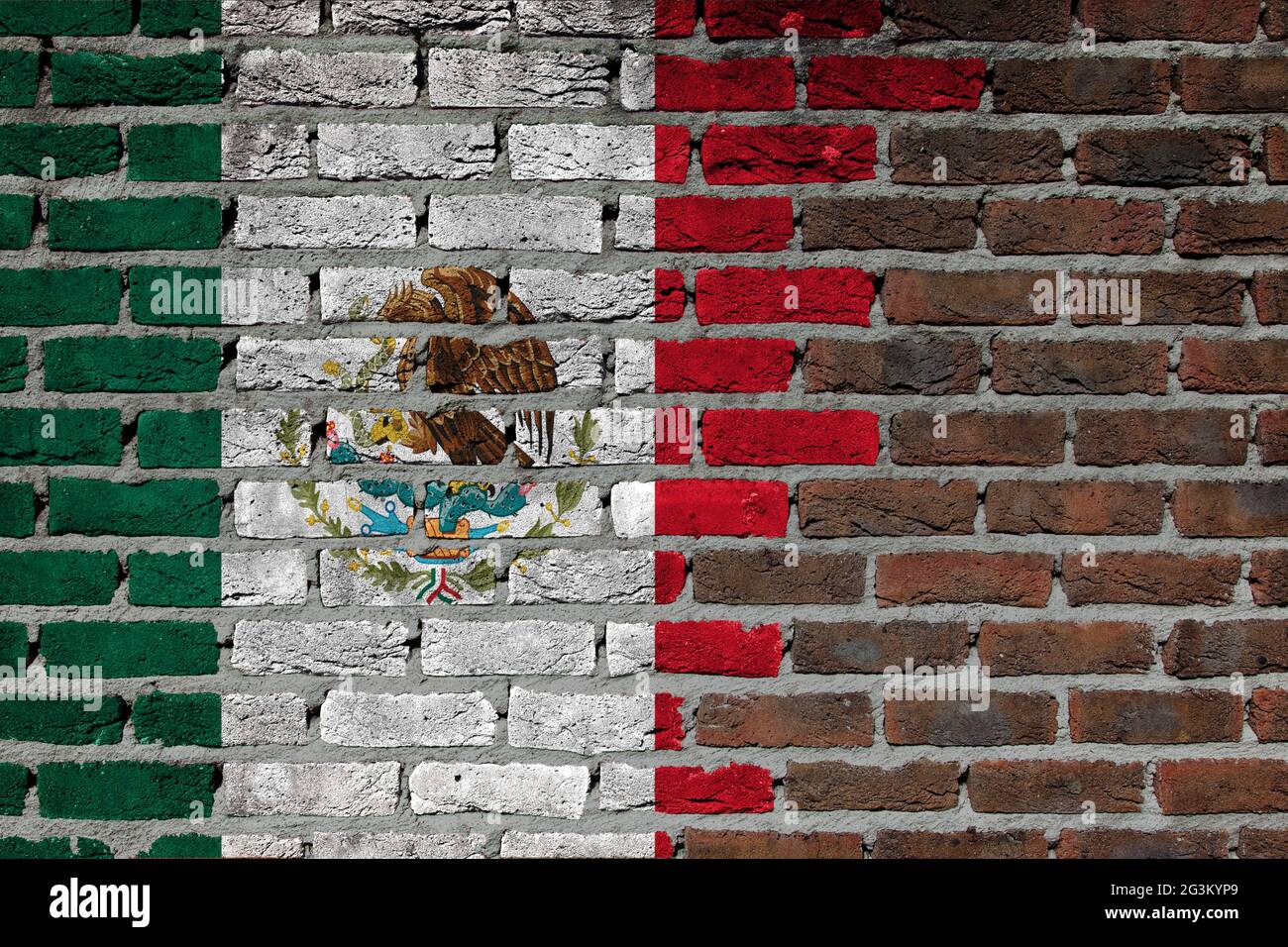 Brick wall texture - Flag of Mexico Stock Photo - Alamy