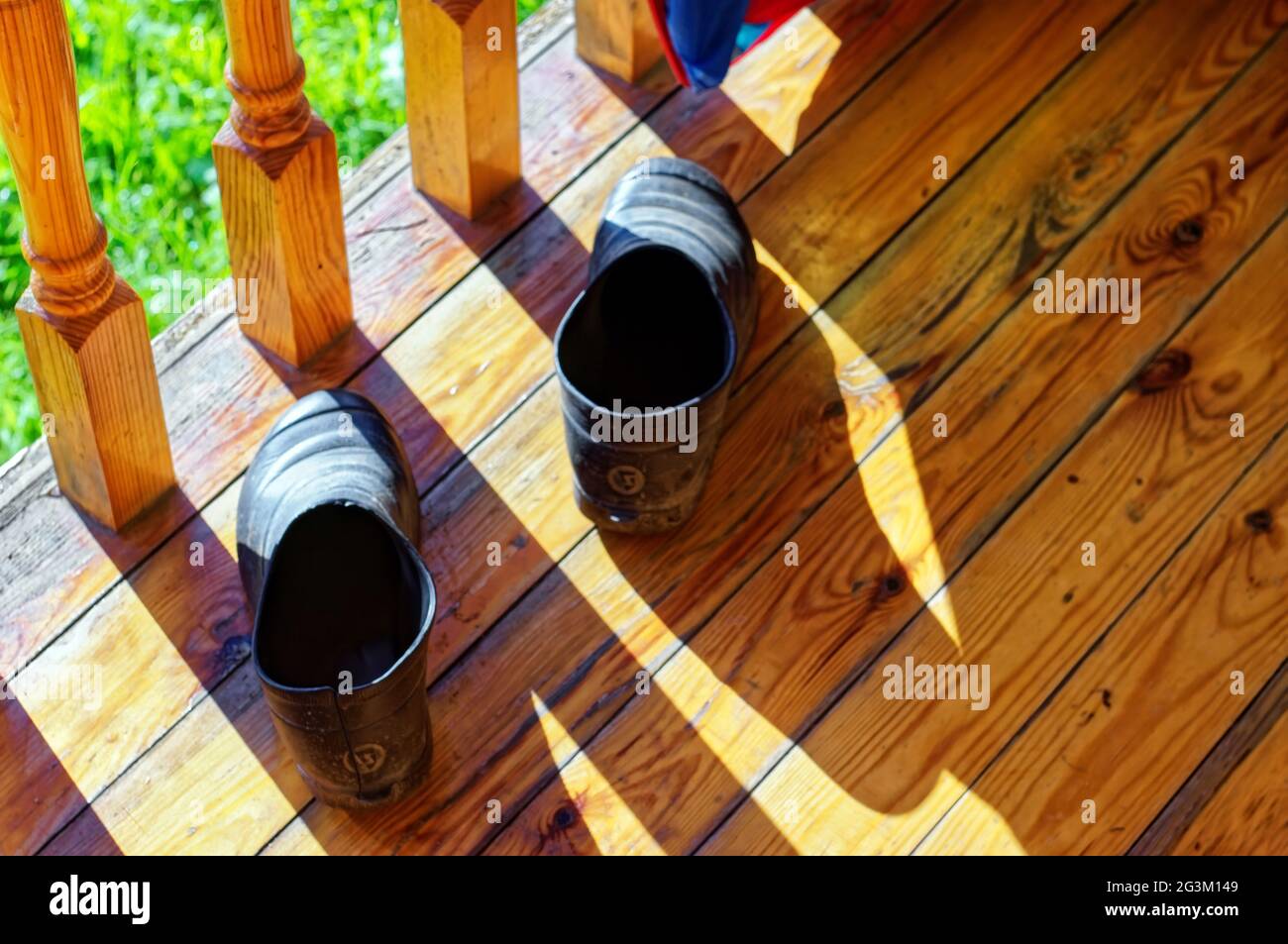 outdoor shoes on the terrace, in summer Stock Photo - Alamy