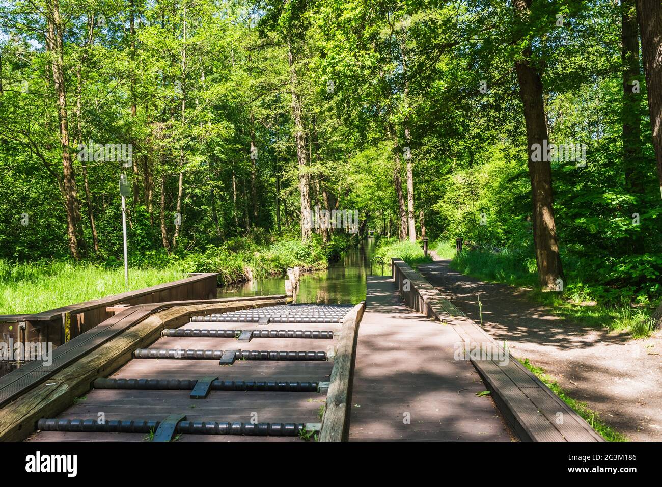 Weir and boat role in the canal of biosphere reserve Spree forest ...