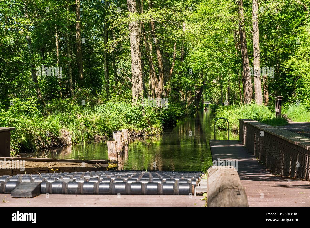 Weir and boat role in the canal of biosphere reserve Spree forest ...