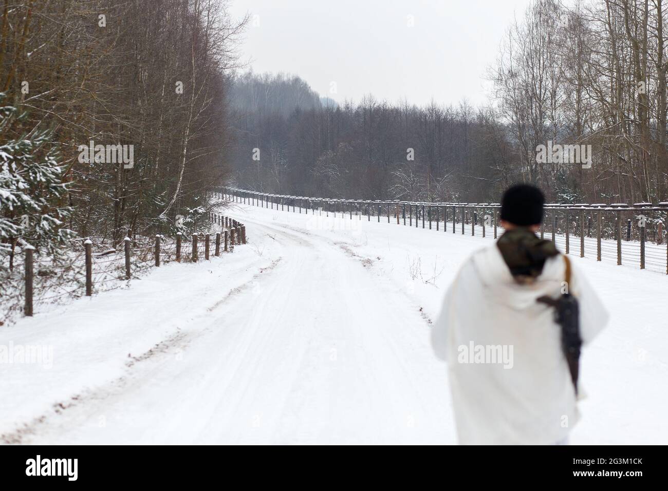 The border guard guarding the border Stock Photo - Alamy