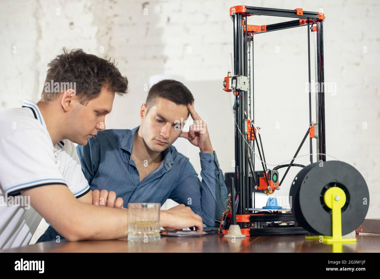 New generation of 3D Printing Machine printing a piece of plastic. For ...