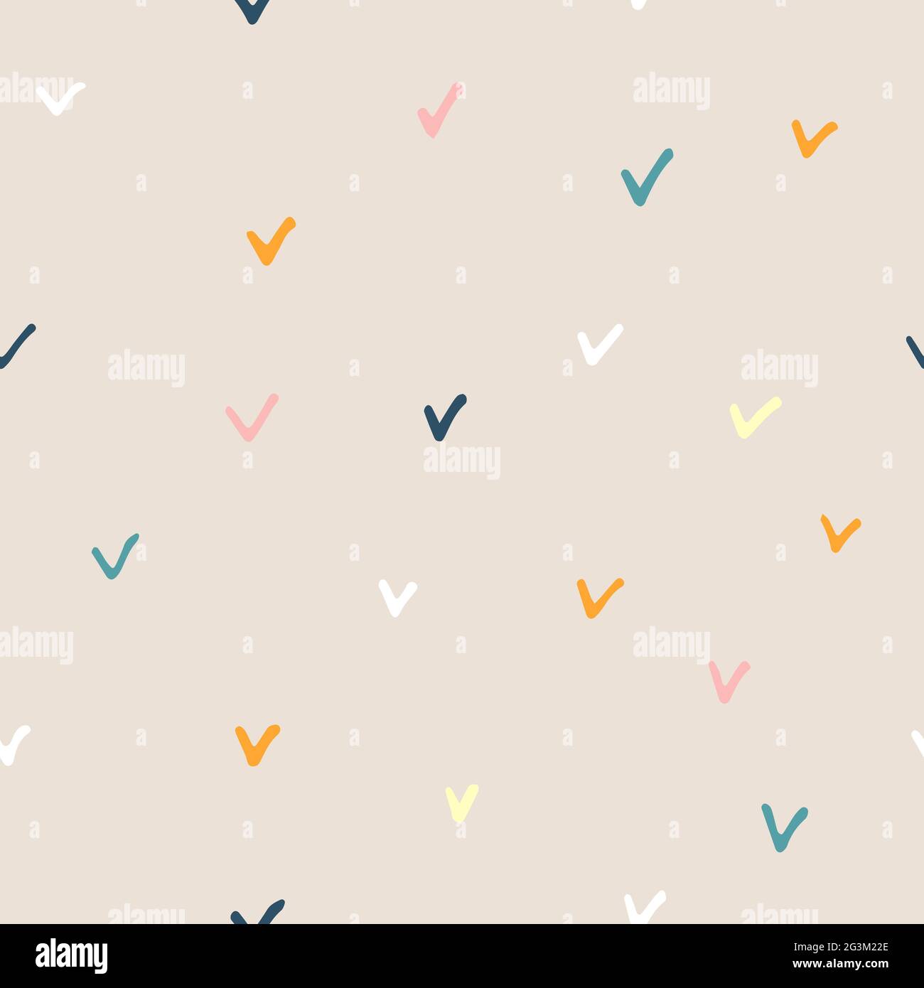 Seamless Scandinavian doodle pattern. Black, pink, blue, gold hand ...
