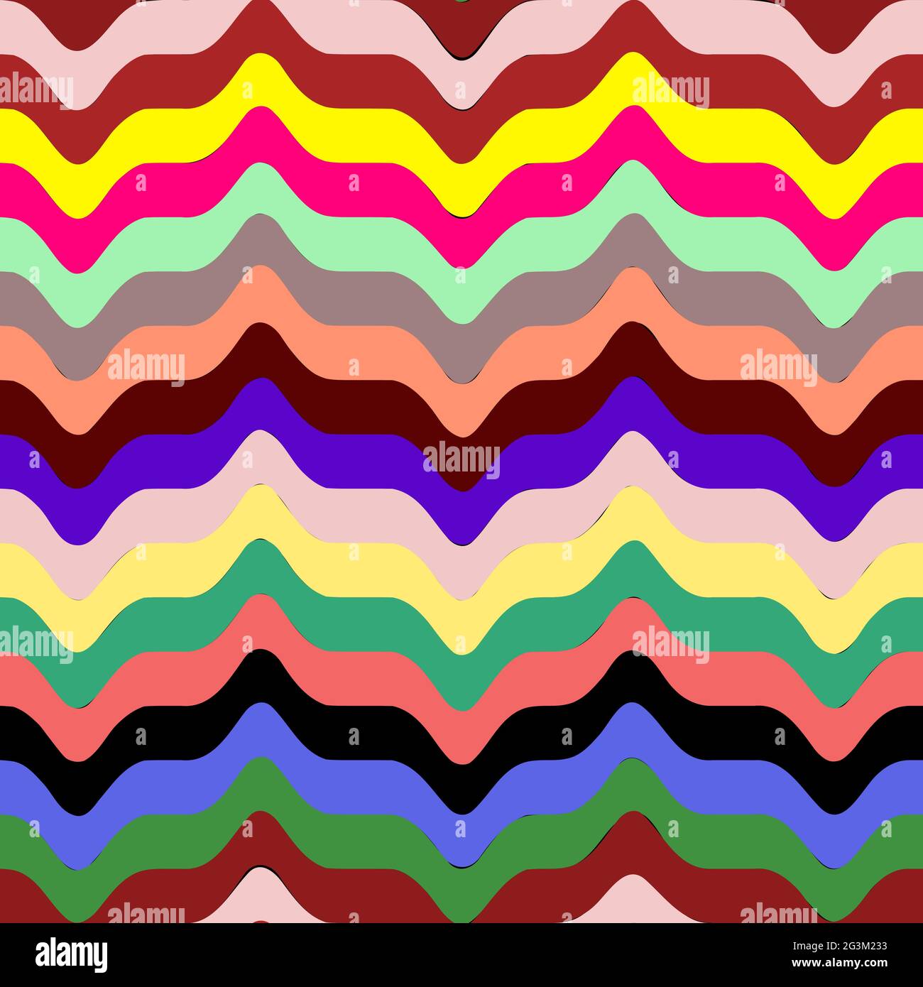 Seamless pattern with colored wavy stripes. Bright combination of ...