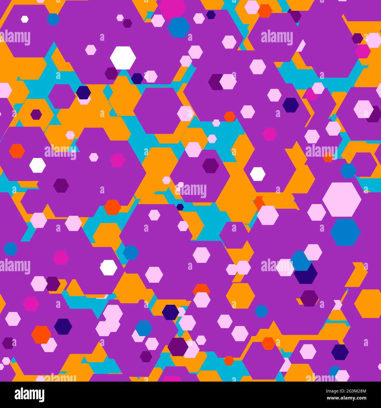 Seamless vector multicolor pattern. Blue, purple, orange random ...