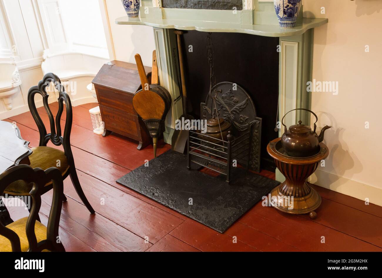 Vintage fireplace in an old dutch house Stock Photo - Alamy