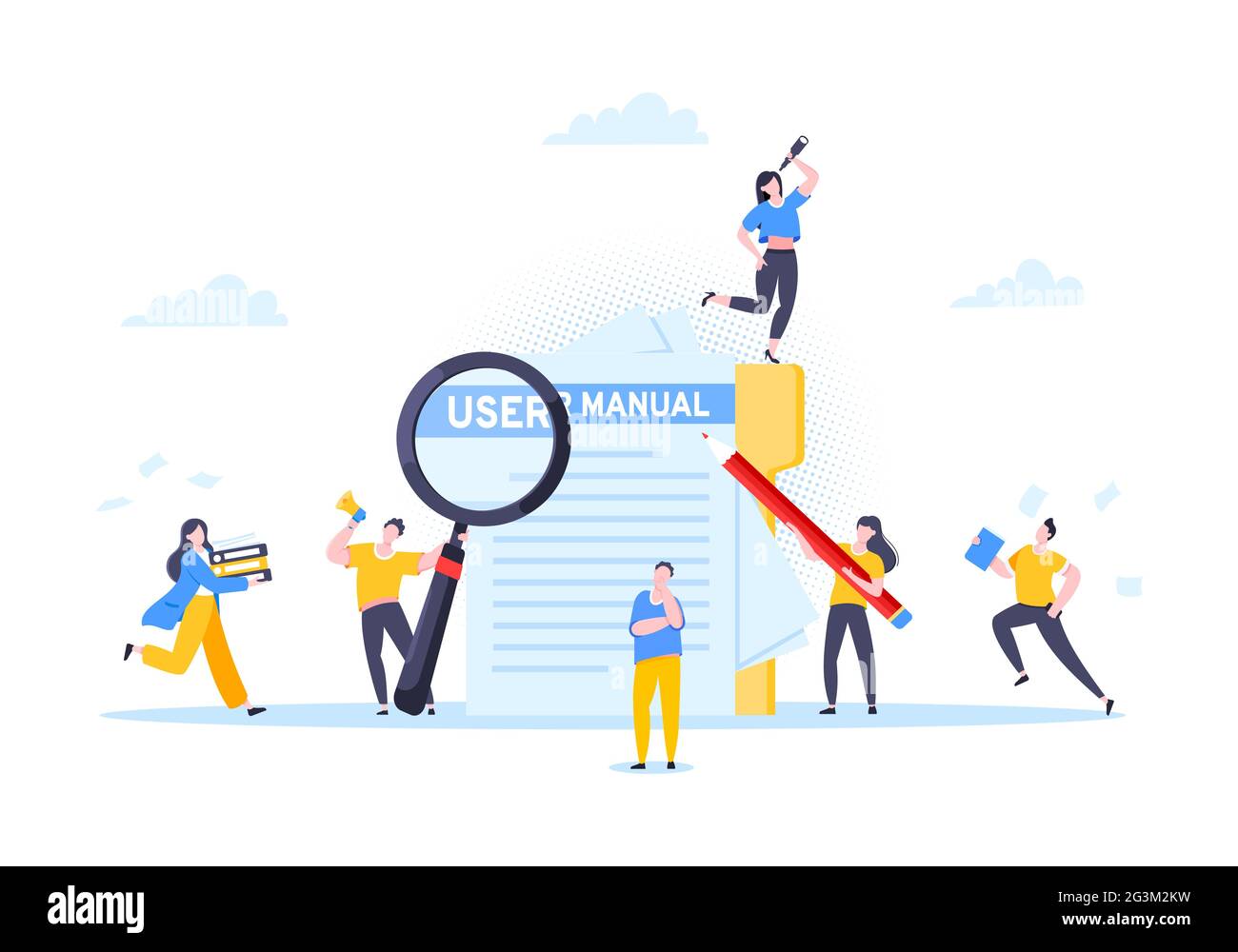 User manual guide book flat style design vector illustration. Tiny ...