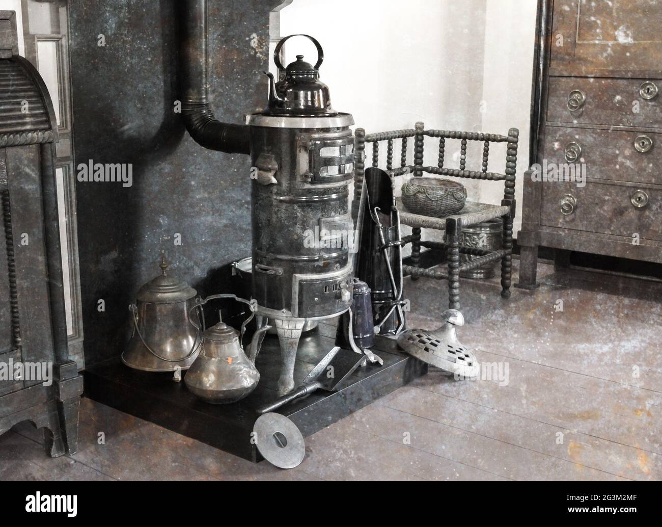 Vintage fireplace in an old dutch house Stock Photo - Alamy