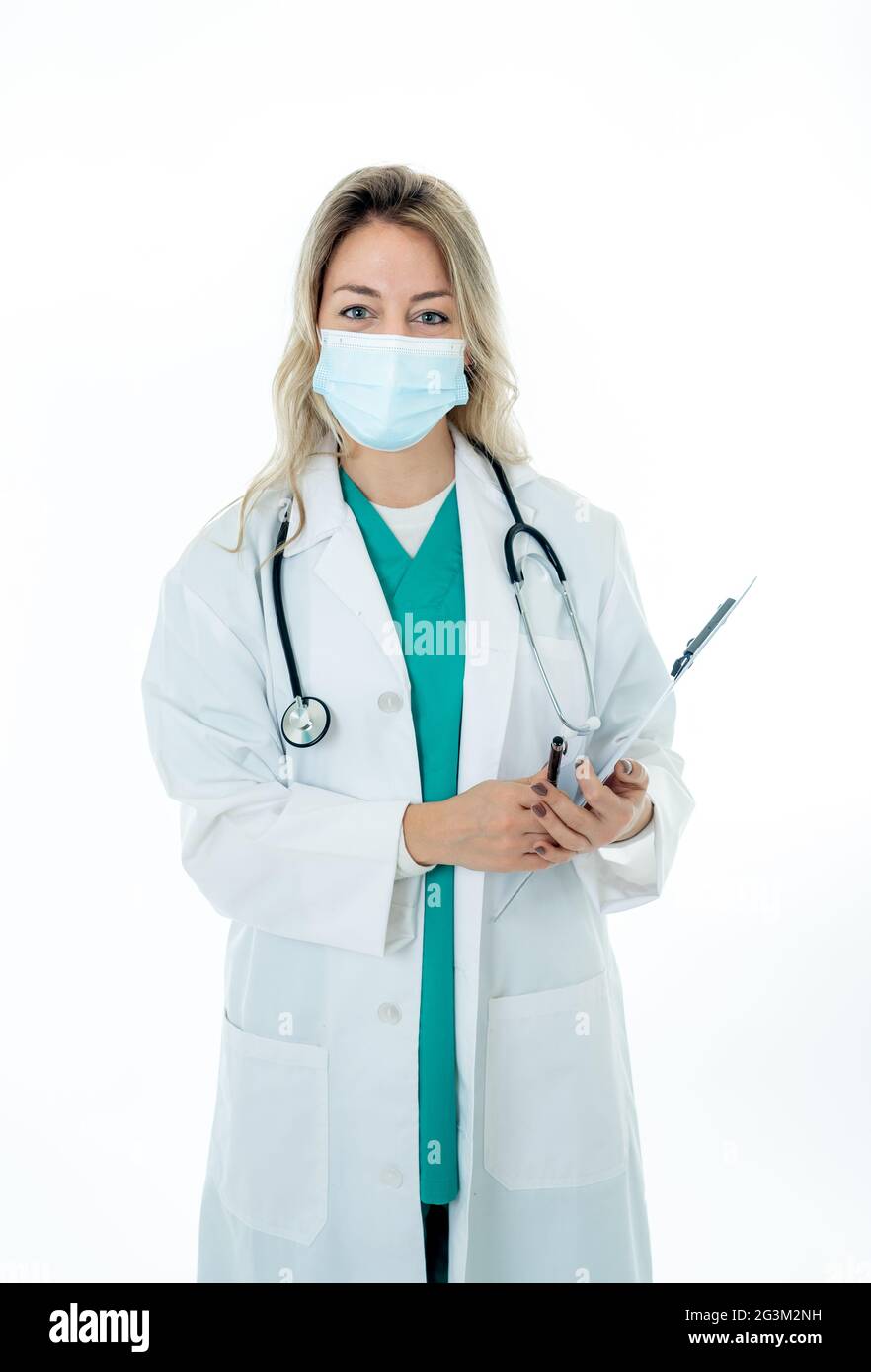 Doctor white coat mask hi-res stock photography and images - Alamy