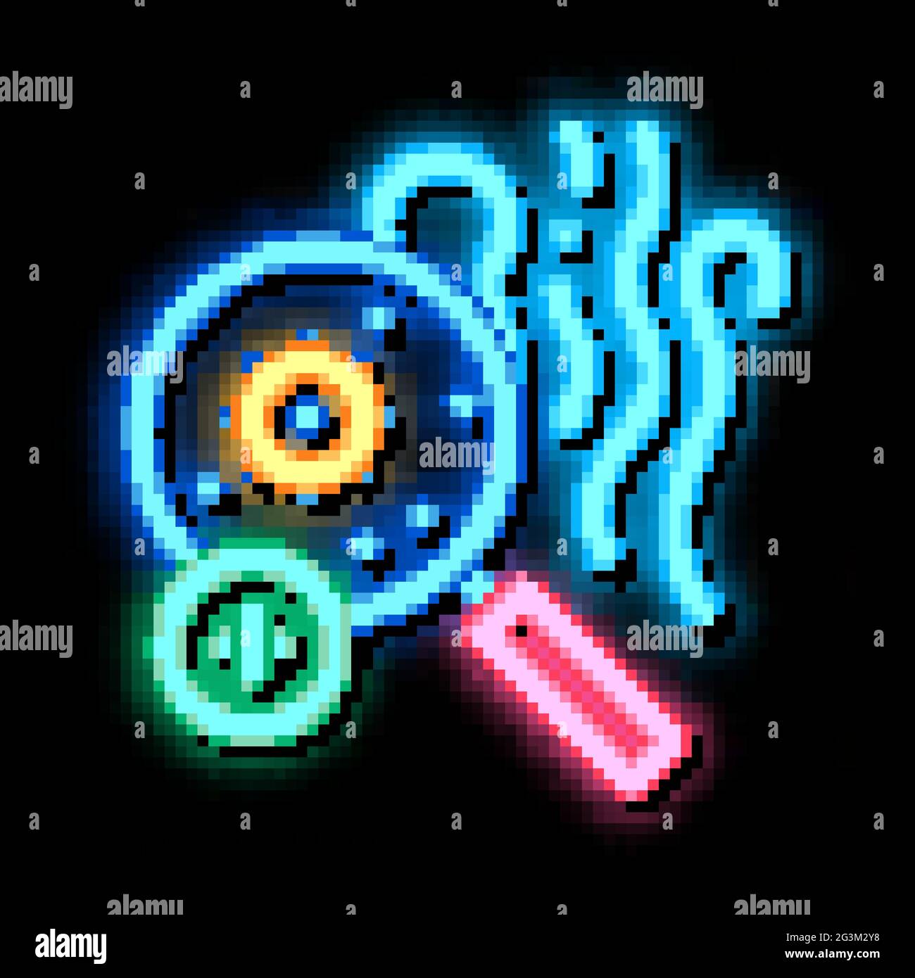 odor smell microbe research neon glow icon illustration Stock Vector ...