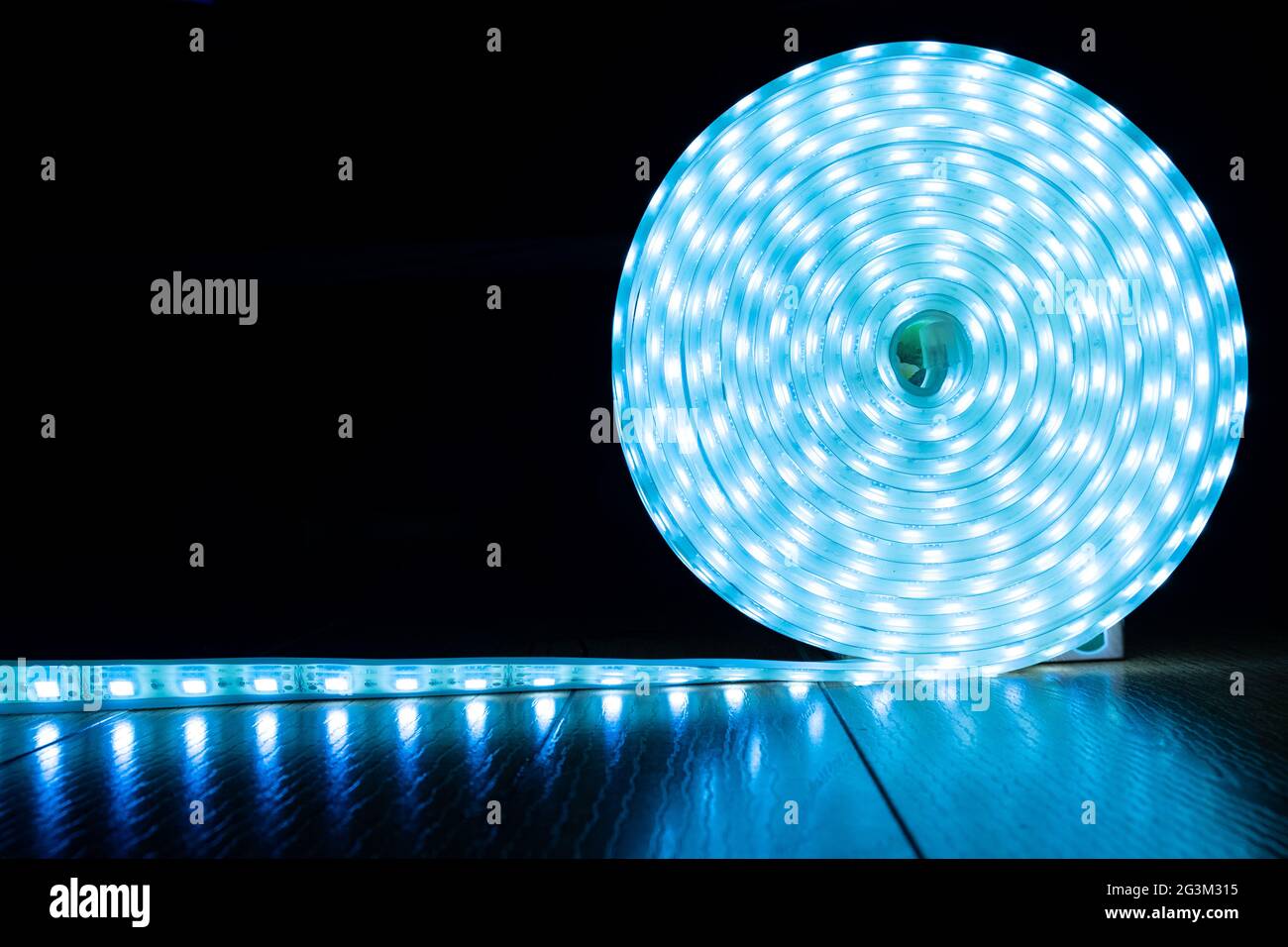 roll of blue led strip, diode lighting with copy space Stock Photo - Alamy