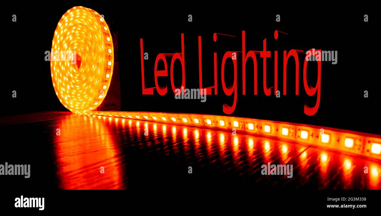 glowing LED strip of warm light for mounting decorative lighting for ...