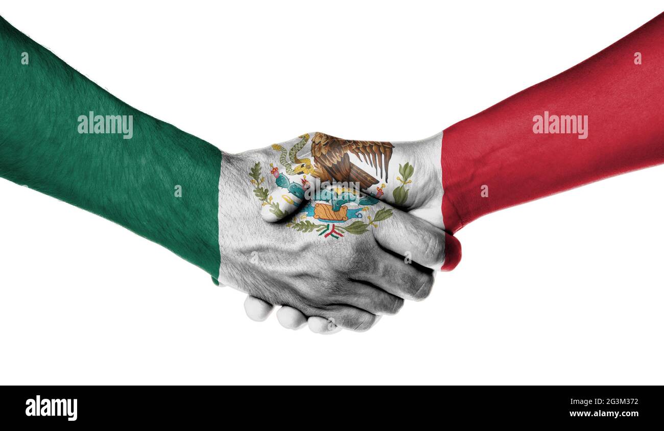 Mexico flag handshake hi-res stock photography and images - Alamy