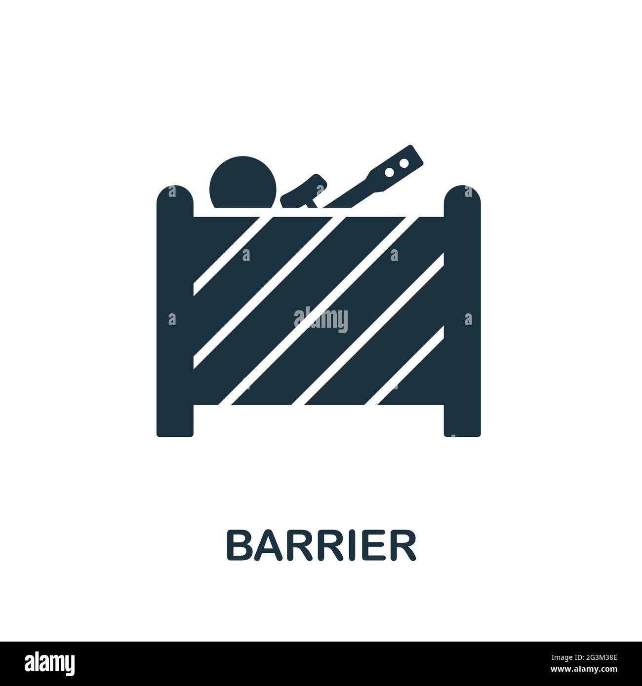 Barrier flat icon. Colored filled simple Barrier icon for templates ...