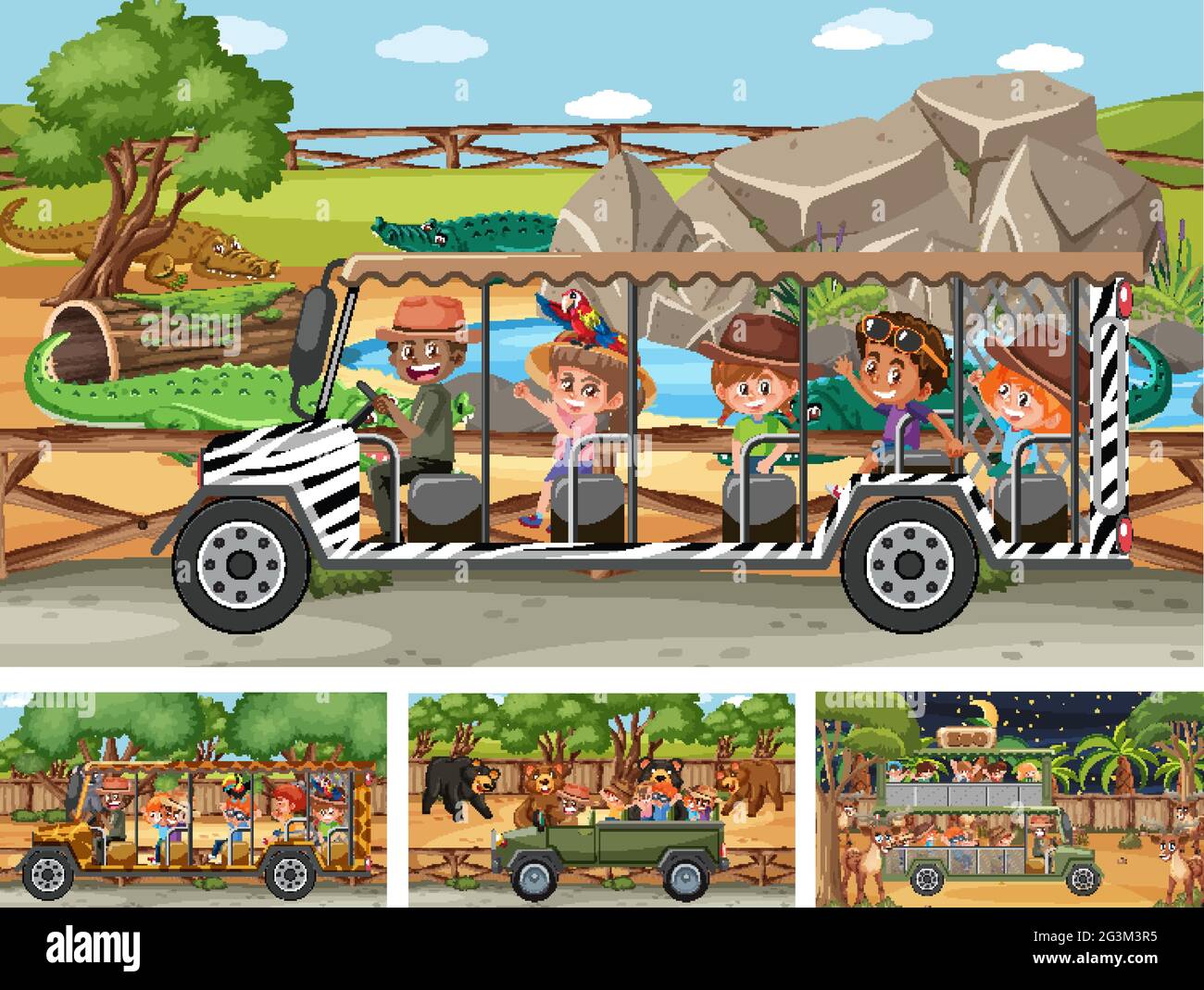 Child bus africa Stock Vector Images - Alamy