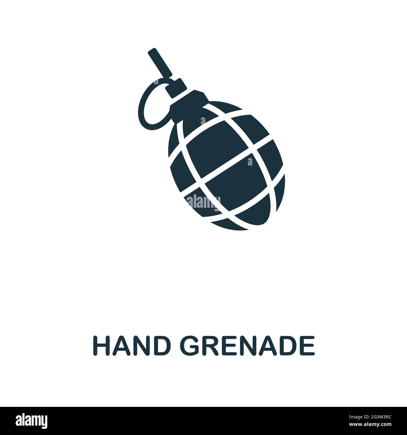Hand Grenade flat icon. Colored filled simple Hand Grenade icon for ...