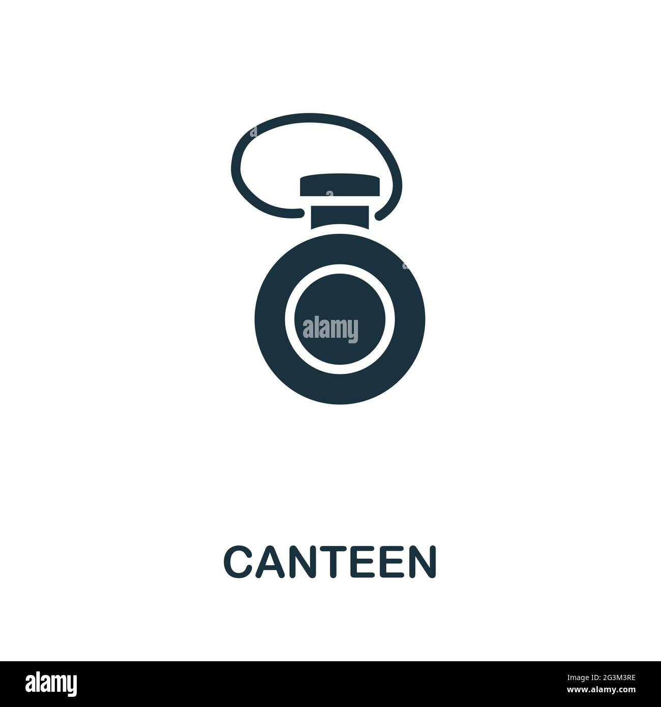 Canteen flat icon. Colored filled simple Canteen icon for templates ...