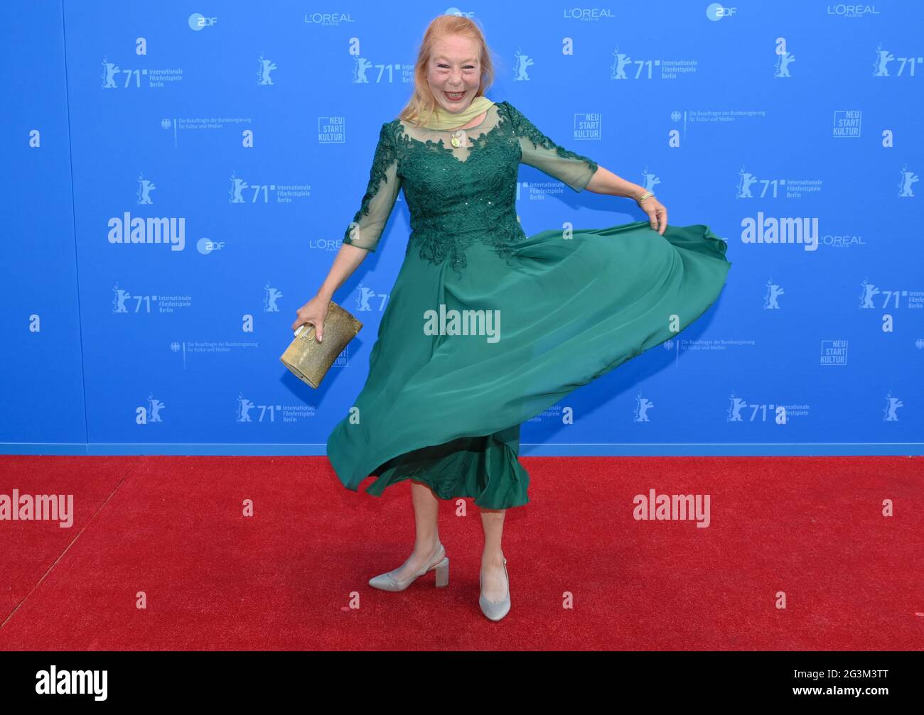 16 June 2021, Berlin: The actress Rike Eckermann comes to the film ...