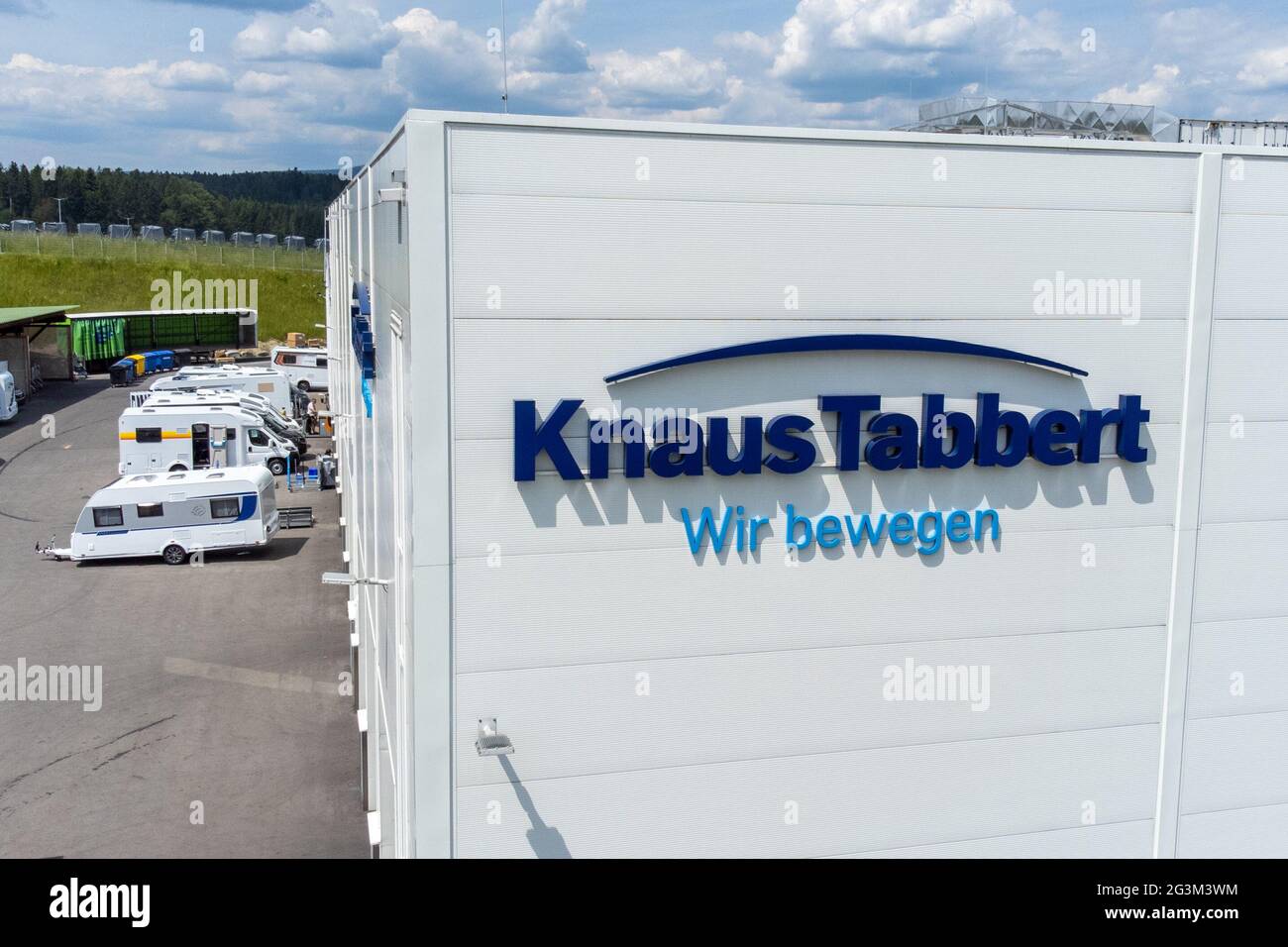 16 June 2021, Bavaria, Jandelsbrunn: The Knaus-Tabbert AG logo is ...