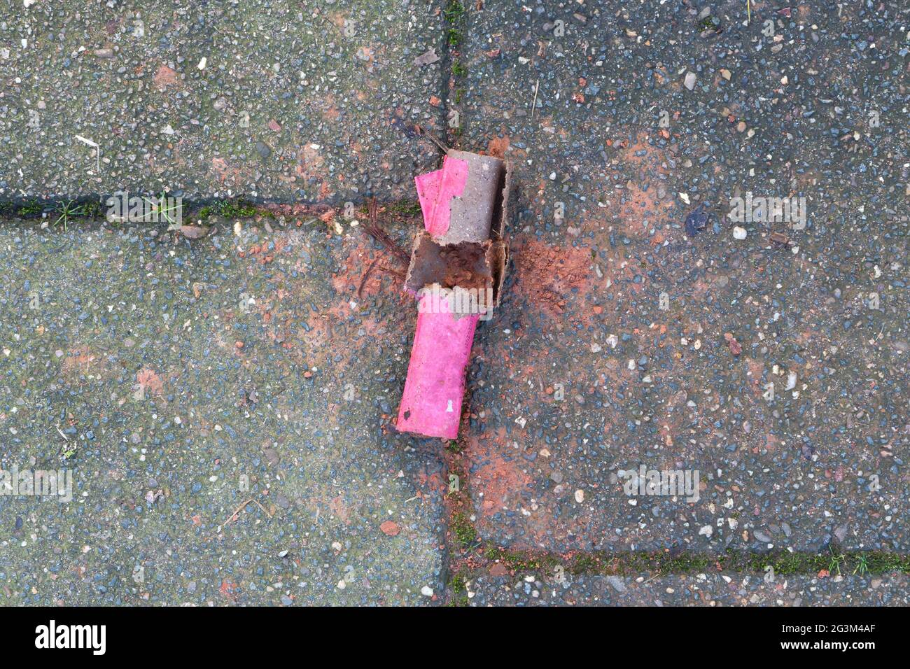 Used fireworks on te street Stock Photo - Alamy