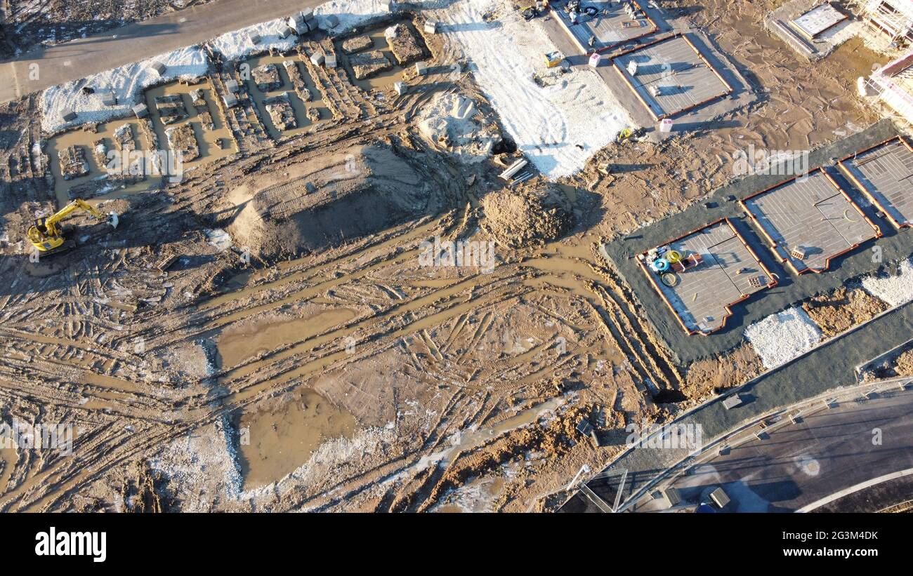 Aerial View of New Housing Construction Site Development, Minster Way ...