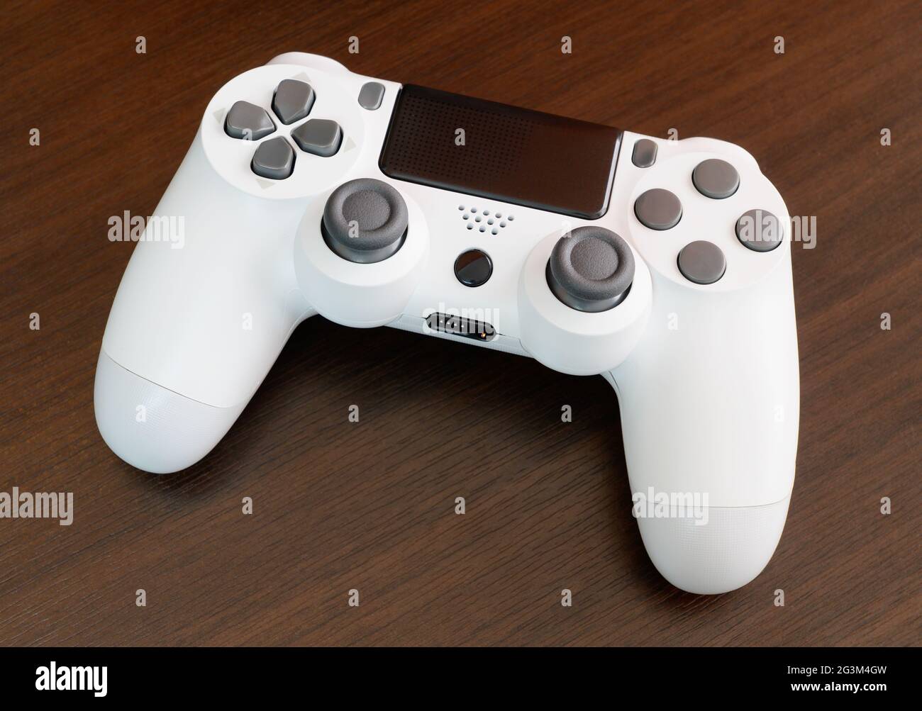Light white joystick gaming controller Stock Photo - Alamy