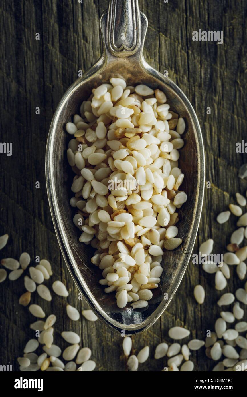 Spoon black sesame seeds hi-res stock photography and images - Alamy