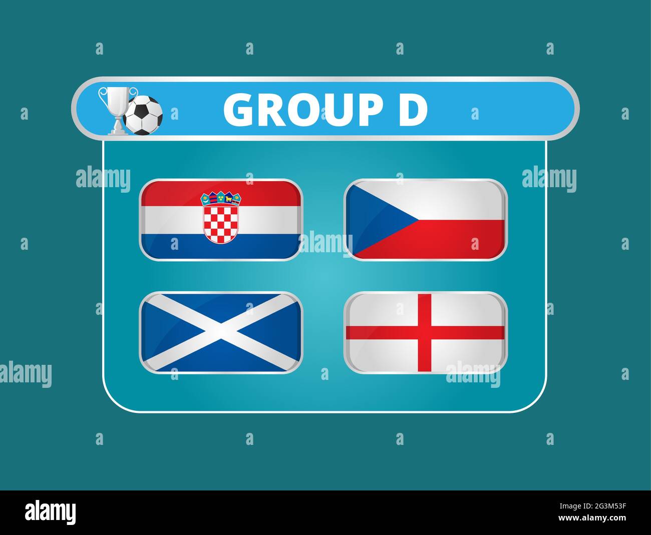 Group D of European football 2020 tournament final concept vector ...